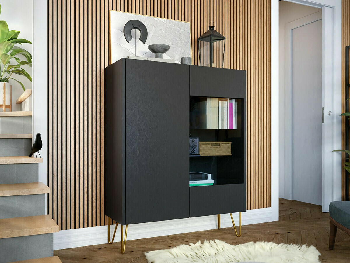 Ormarić Levdale 104 (Graphite + Crni mermer) - Nameštaj za dnevnu sobu ...